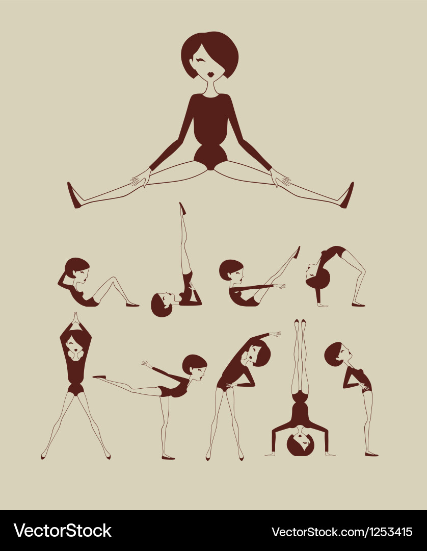 Woman doing exercises Royalty Free Vector Image