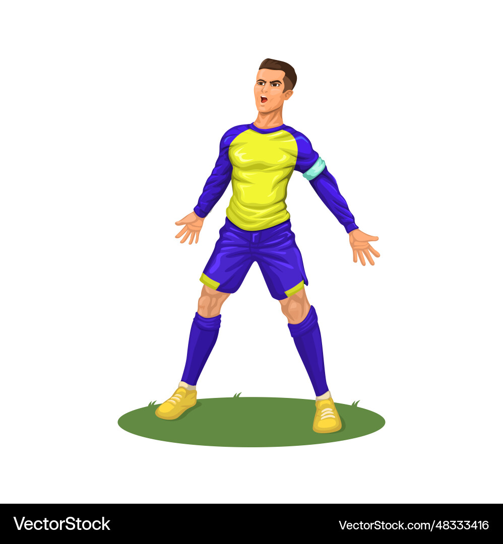 Christiano ronaldo celebration pose Royalty Free Vector
