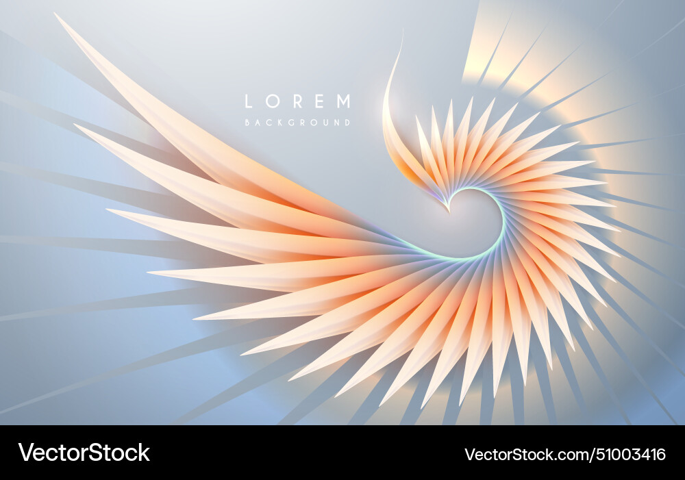 Color phoenix wing on blue background Royalty Free Vector