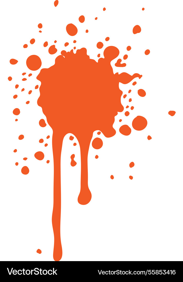 Dynamic of an orange paint splatter showcasing Vector Image