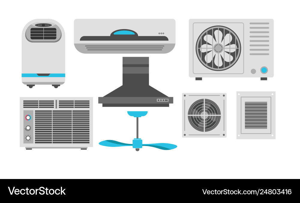 Fan and air conditioner ventilation exhaust Vector Image