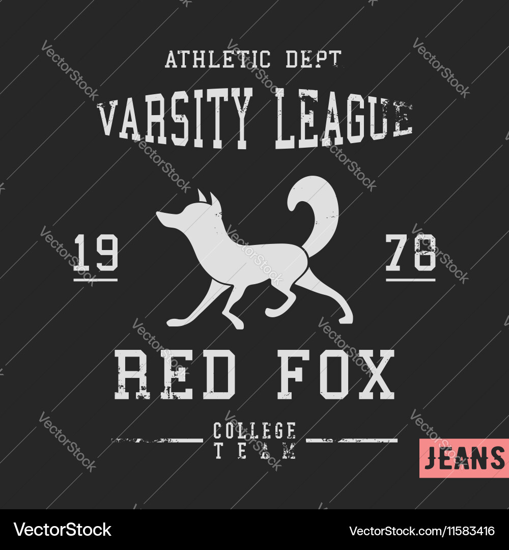 Fox vintage stamp Royalty Free Vector Image - VectorStock