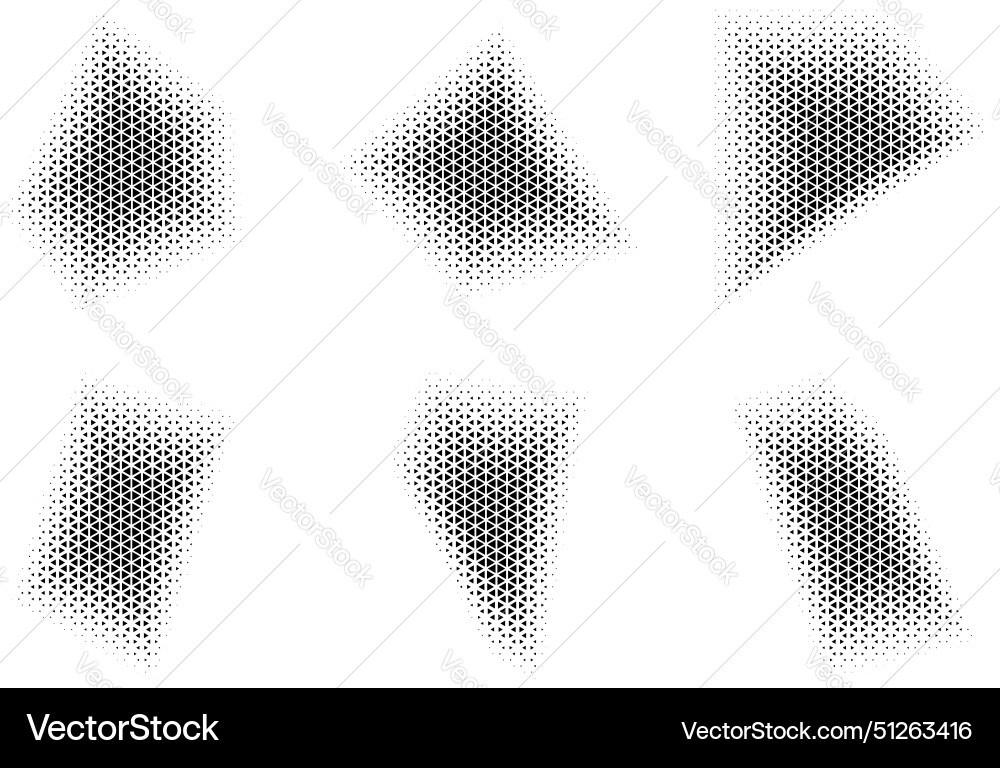 Halftone triangle pattern reprographic technique Vector Image