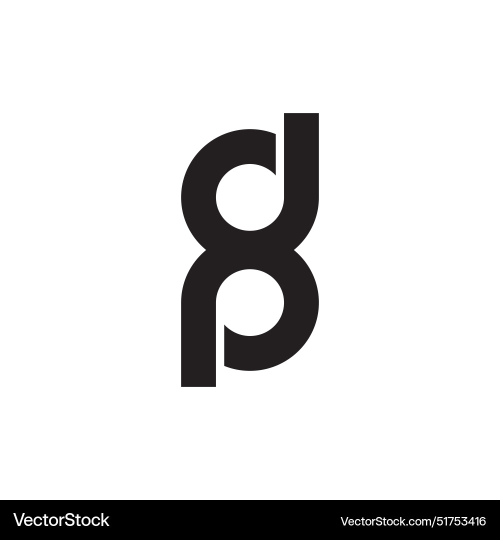 Letter dp linked infinity simple line logo Vector Image