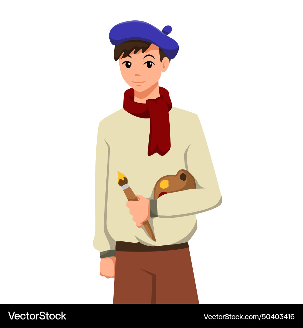Male painter character Royalty Free Vector Image