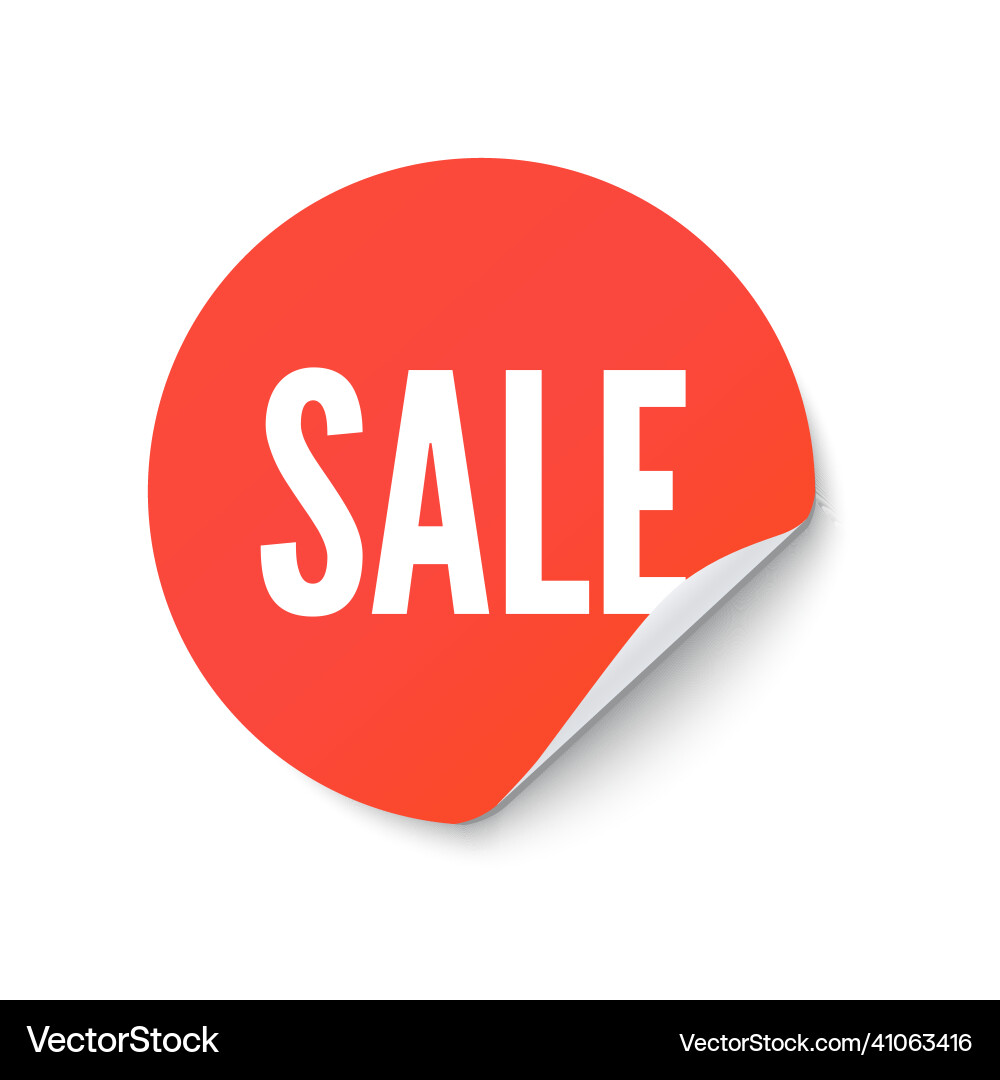 Paper round sticker with peeling corner and shadow