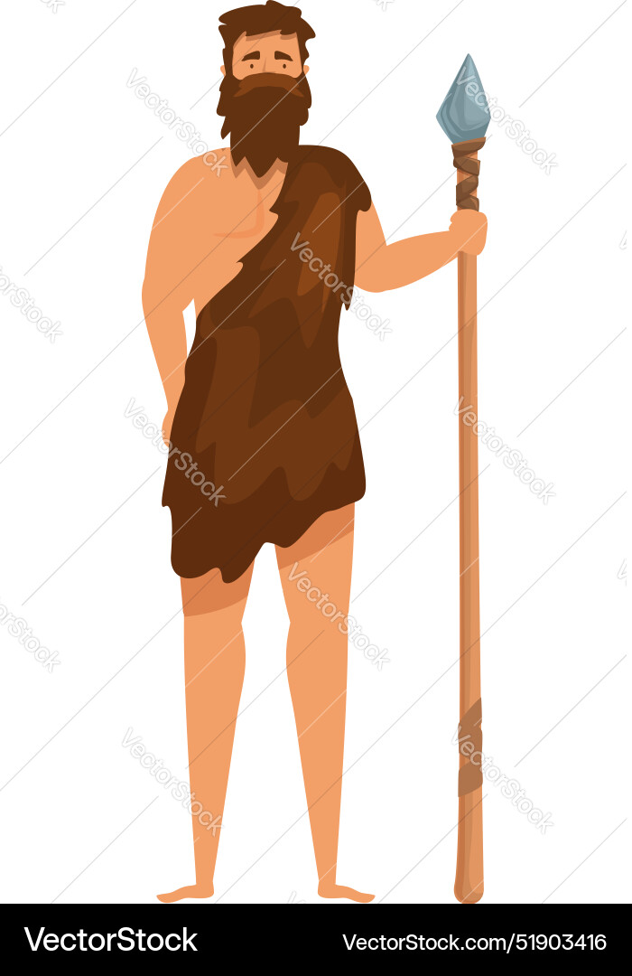 Primitive man from prehistoric period standing Vector Image