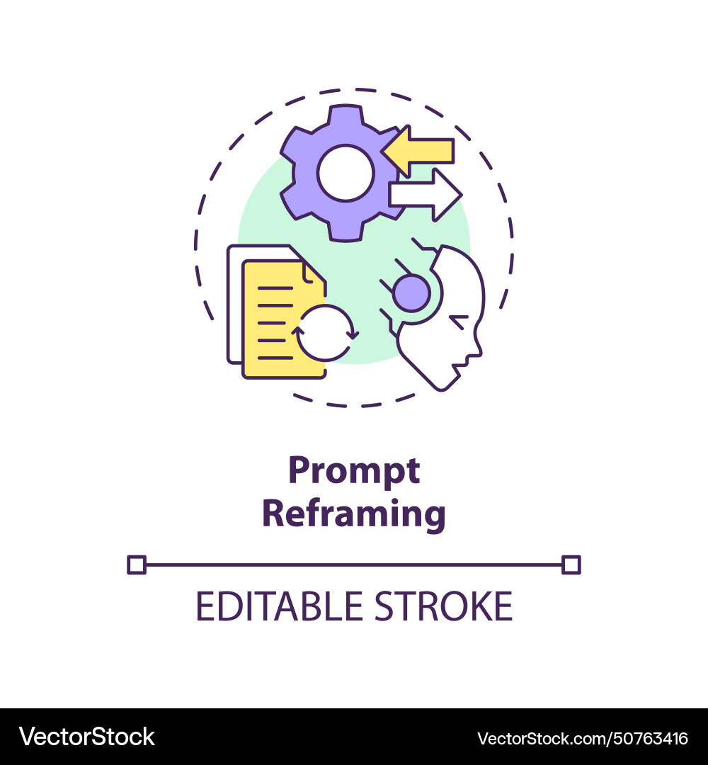 Prompt reframing multi color concept icon Vector Image