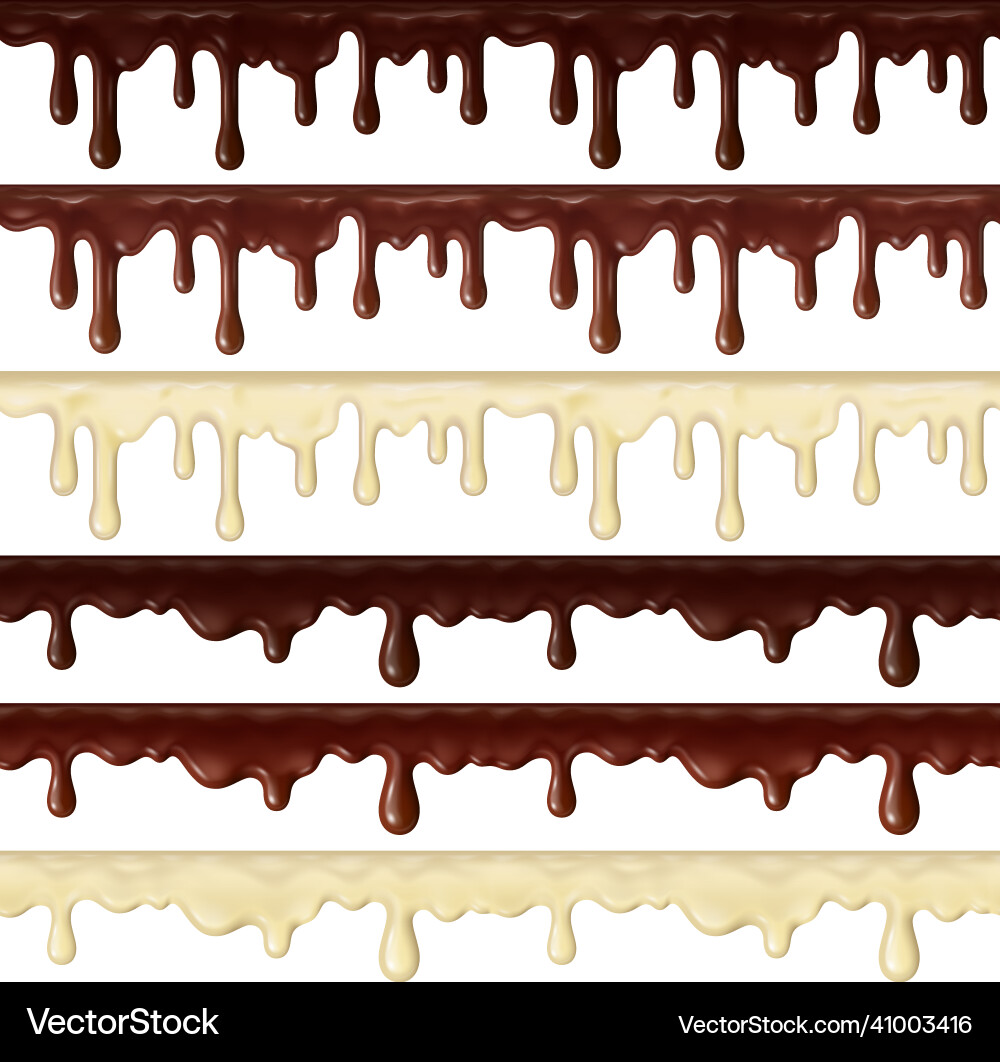 Realistic sweet chocolate dripping flowing hot Vector Image