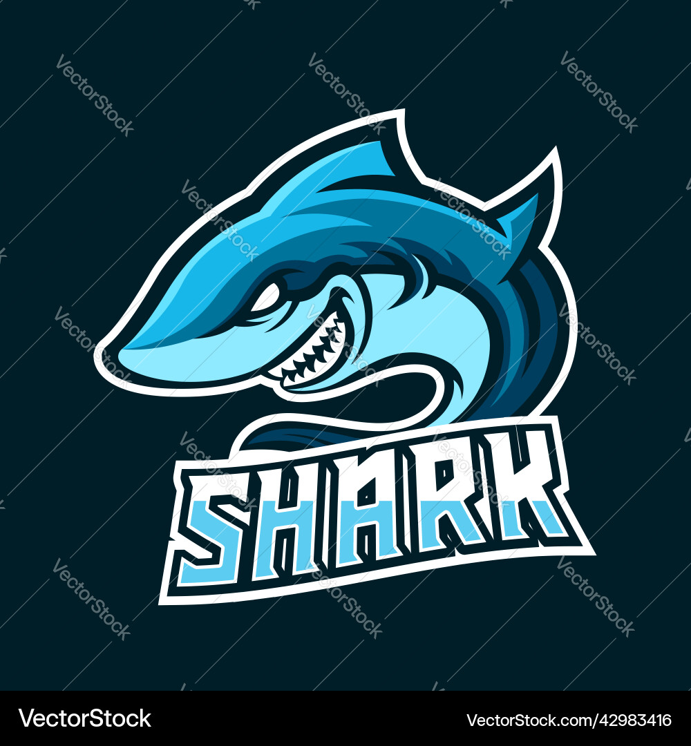 Shark Esports Mascot Logo Royalty Free Vector Image