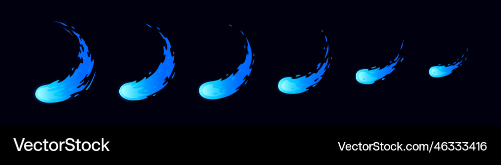 Sprite sheet fire sword attack blue strike Vector Image
