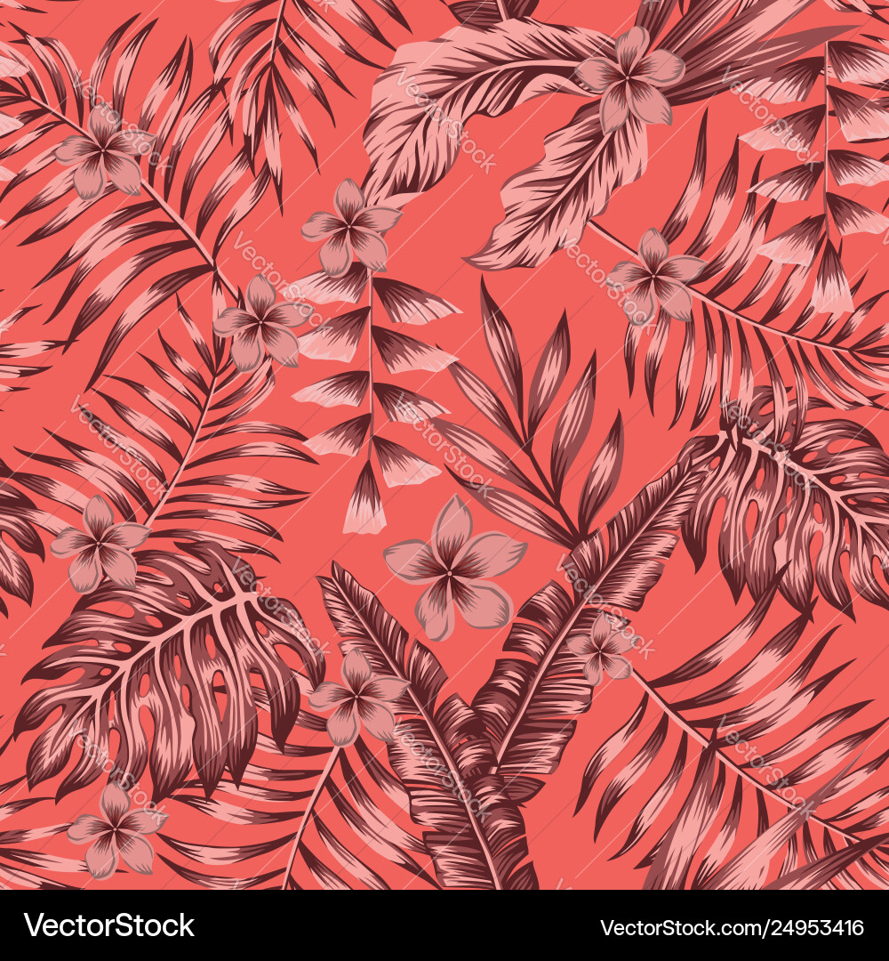 Tropical Leaf Seamless Pattern Royalty Free Vector Image