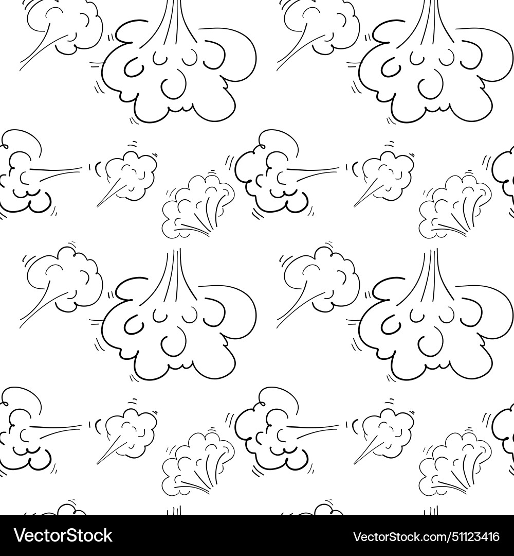 White smoke as a hand drawn pattern Royalty Free Vector