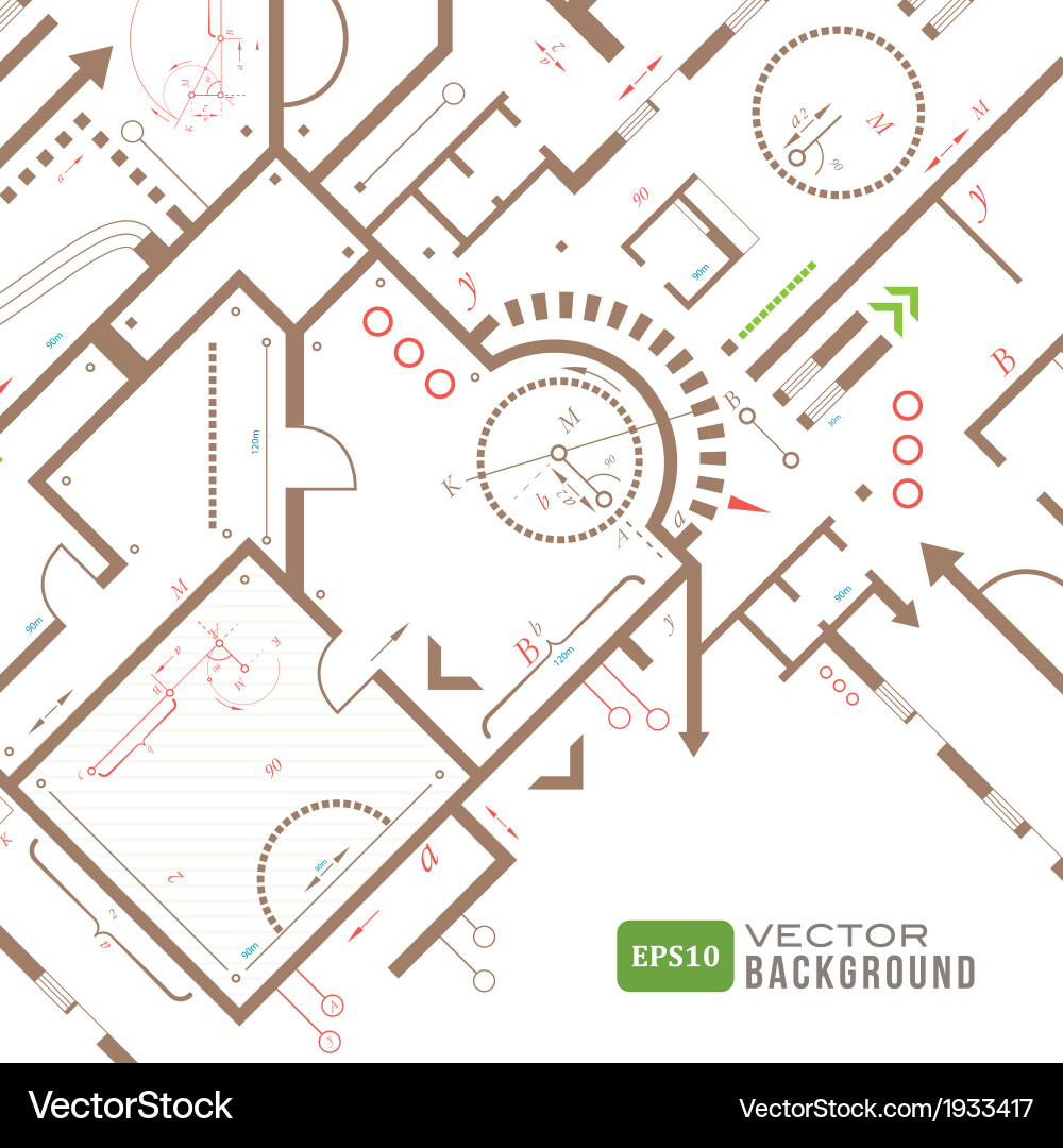 Architectural Plan Background Royalty Free Vector Image