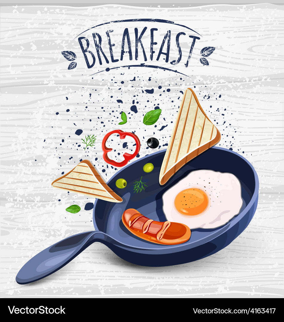 Breakfast poster Royalty Free Vector Image - VectorStock