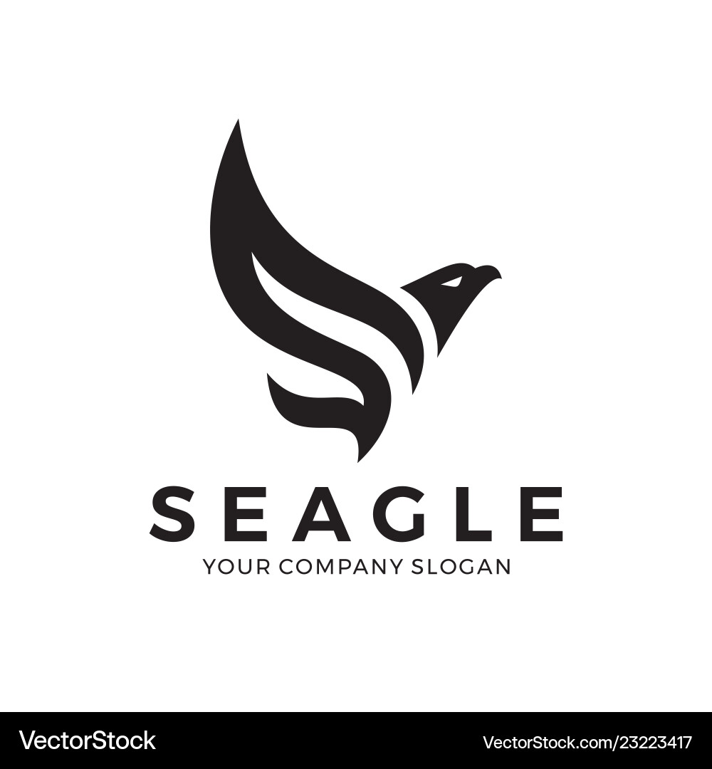 Eagle falcon bird logo design with letter s Vector Image