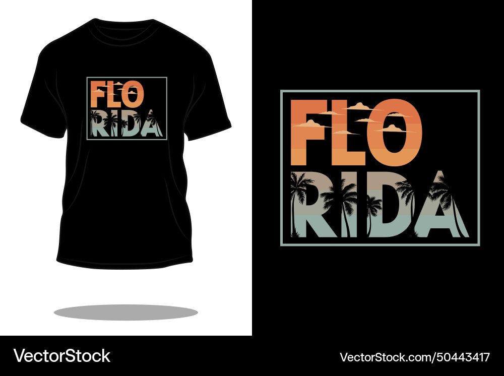 Florida retro t shirt design Royalty Free Vector Image