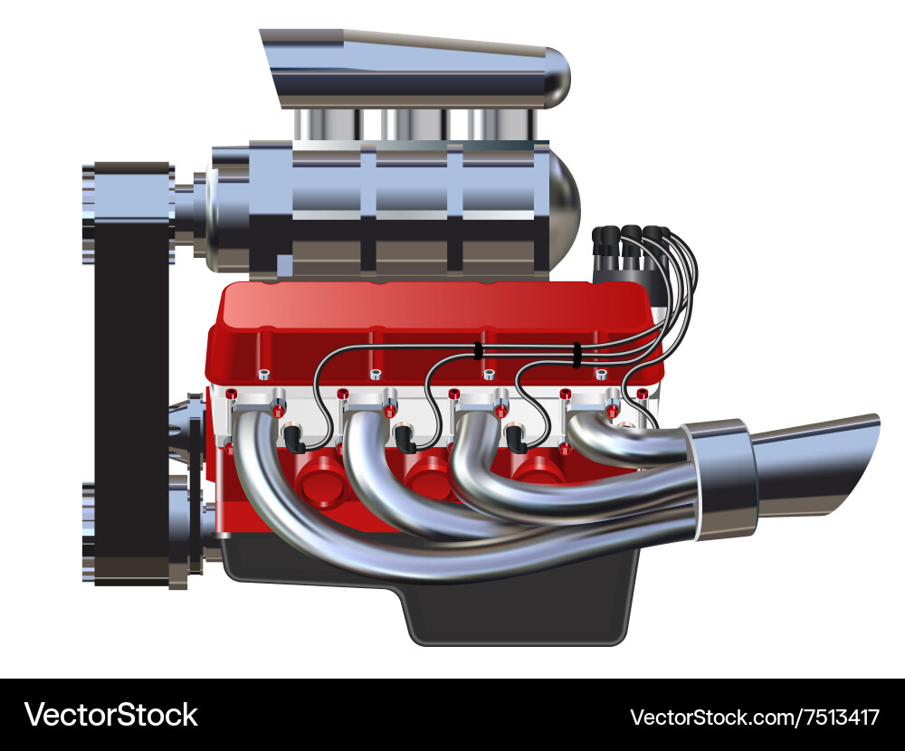 Hot rod engine Royalty Free Vector Image - VectorStock
