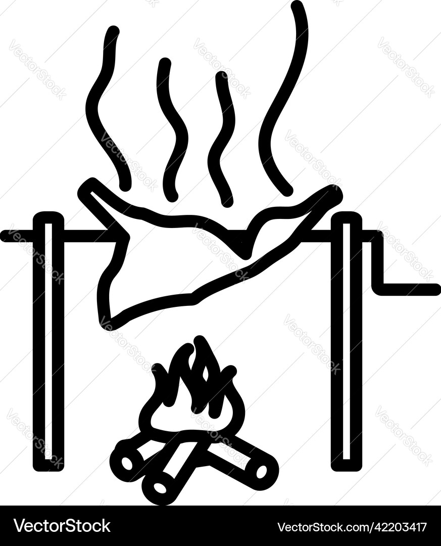 Icon of roasting meat Royalty Free Vector Image