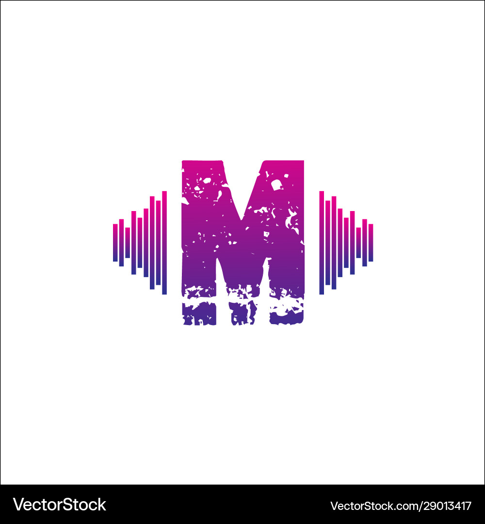 Initials logo m musical template Royalty Free Vector Image