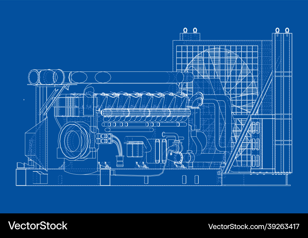 Large industrial diesel generator Royalty Free Vector Image