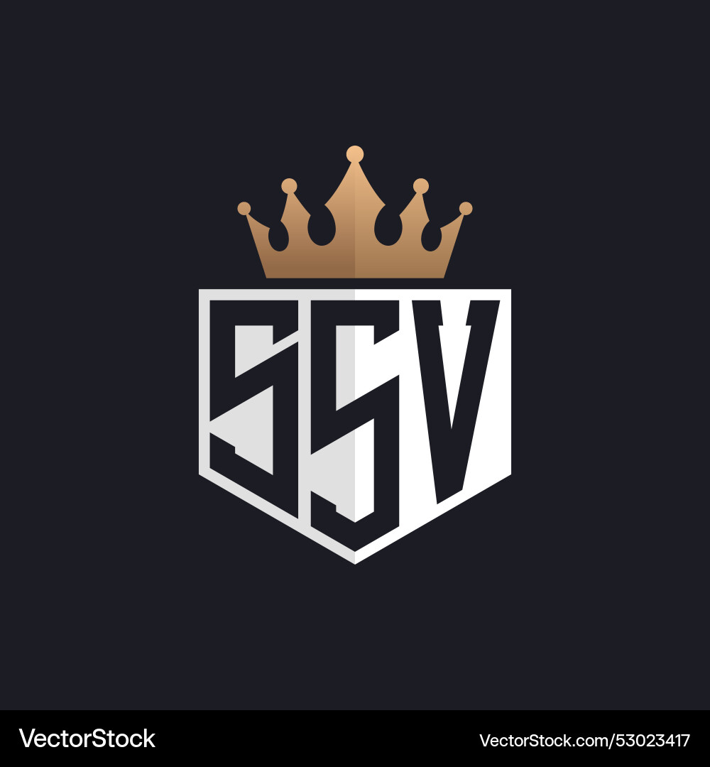 Luxury ssv logo with crown elegant initials Vector Image