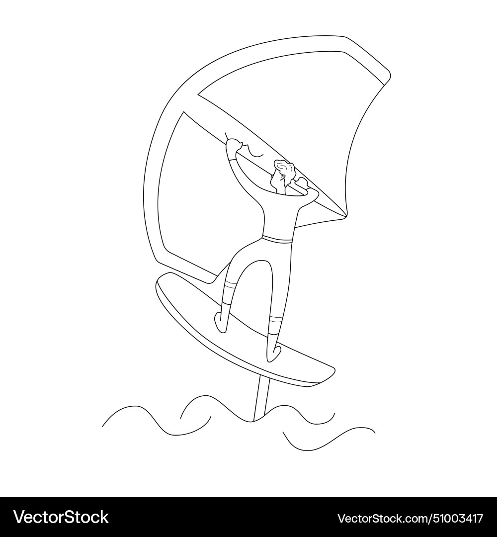 Wing foiling sport Royalty Free Vector Image - VectorStock