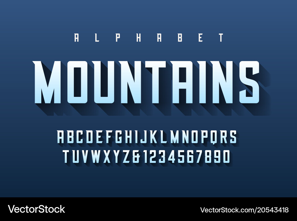 Condensed retro display font design alphabet Vector Image