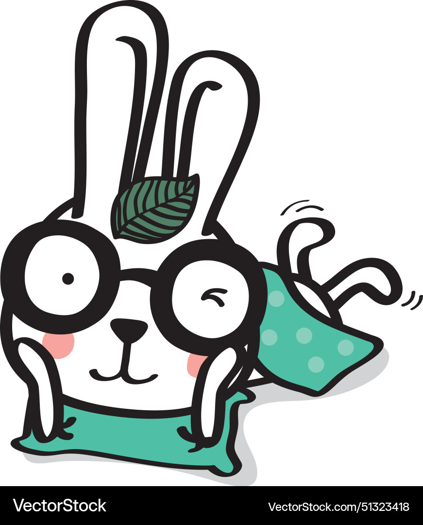 Cute easter white bunny rabbit cartoon collection Vector Image