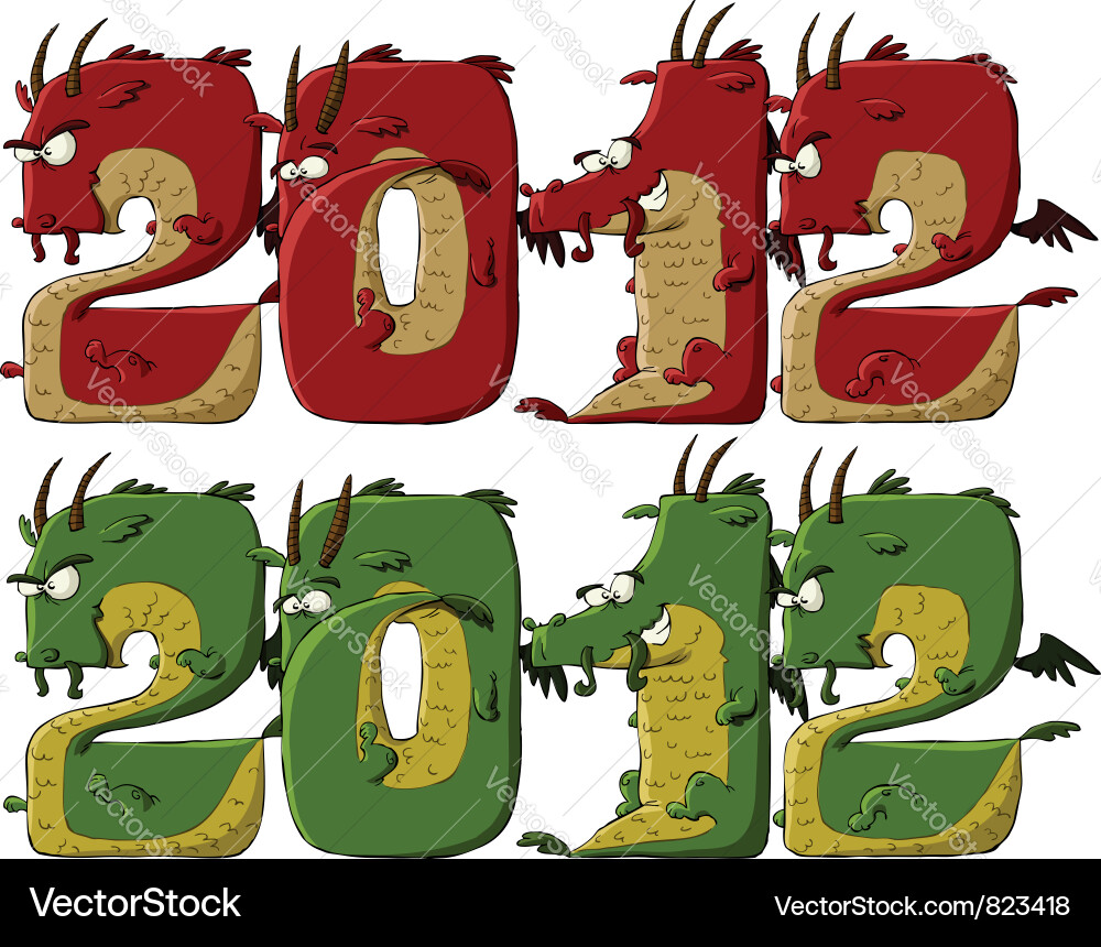 Dragon typography Royalty Free Vector Image - VectorStock