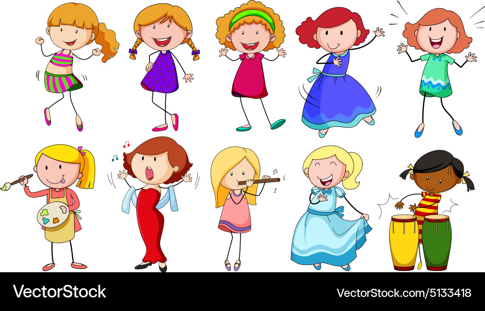 Girls Royalty Free Vector Image - VectorStock