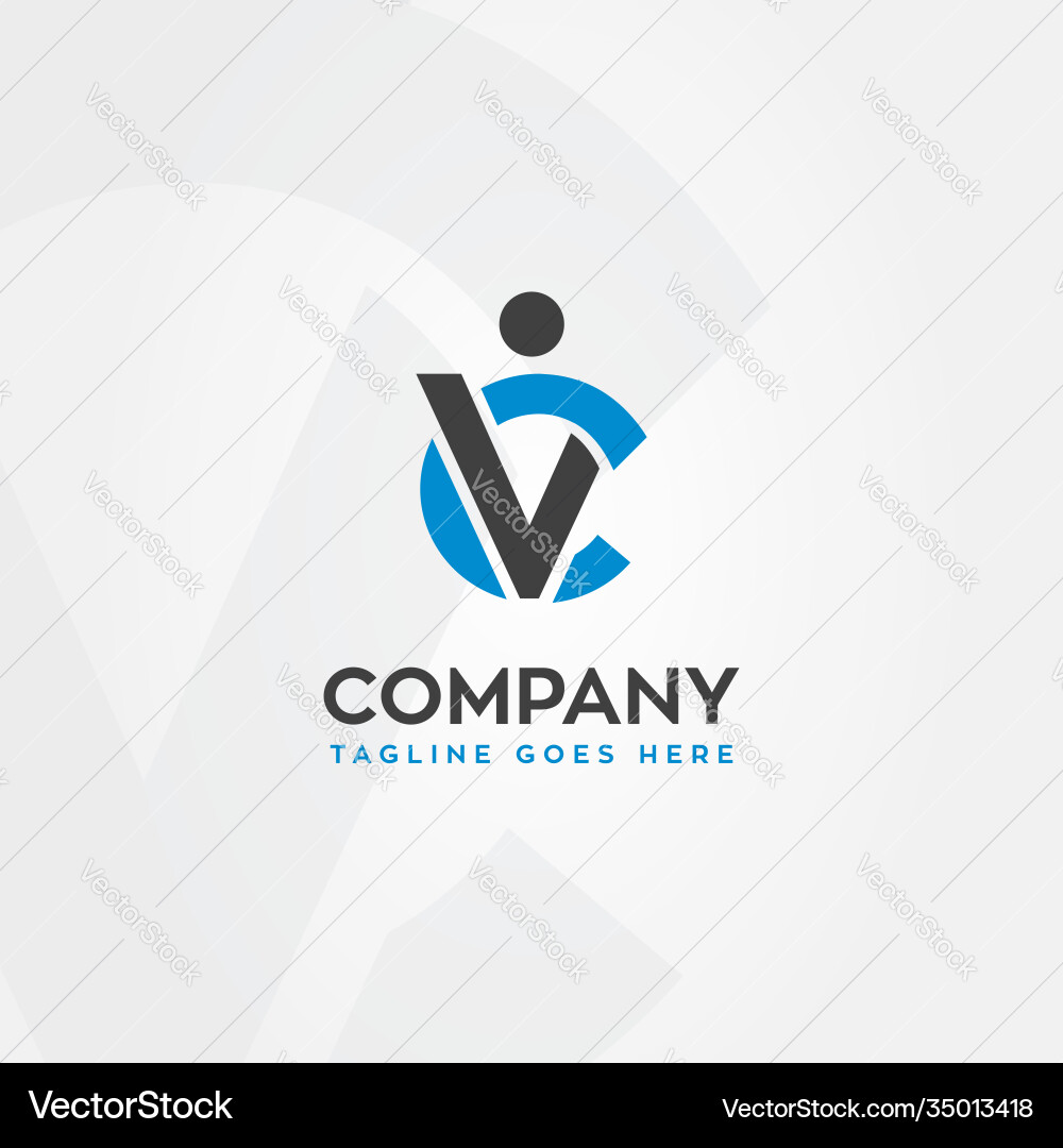 Letter C & V Logo - Curriculum Identity Vector Image