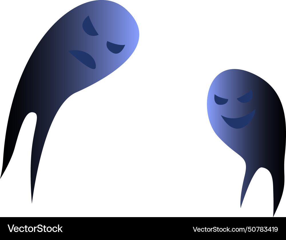 Angry ghosts evil spirit spooky horror Royalty Free Vector