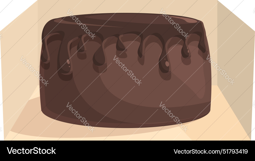 Chocolate cake with dripping icing sitting Vector Image
