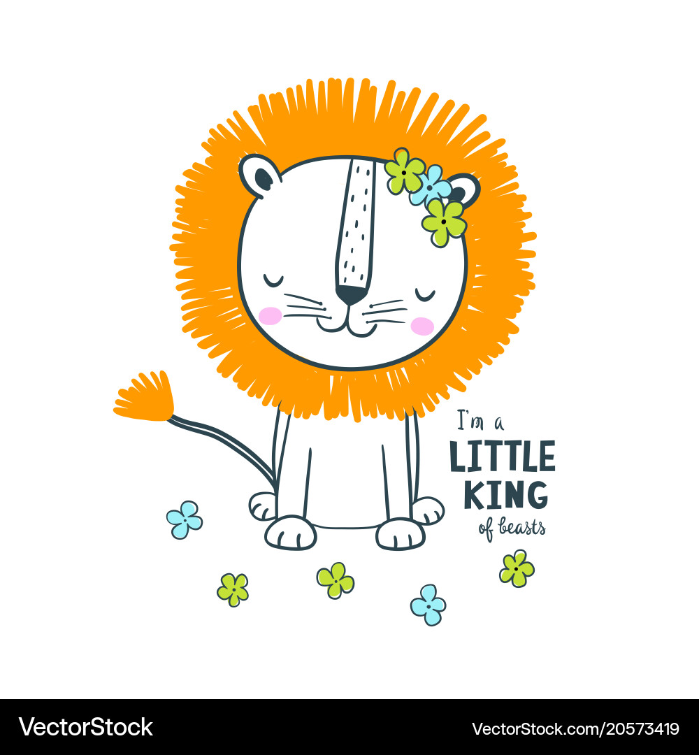 Cute lion Royalty Free Vector Image - VectorStock