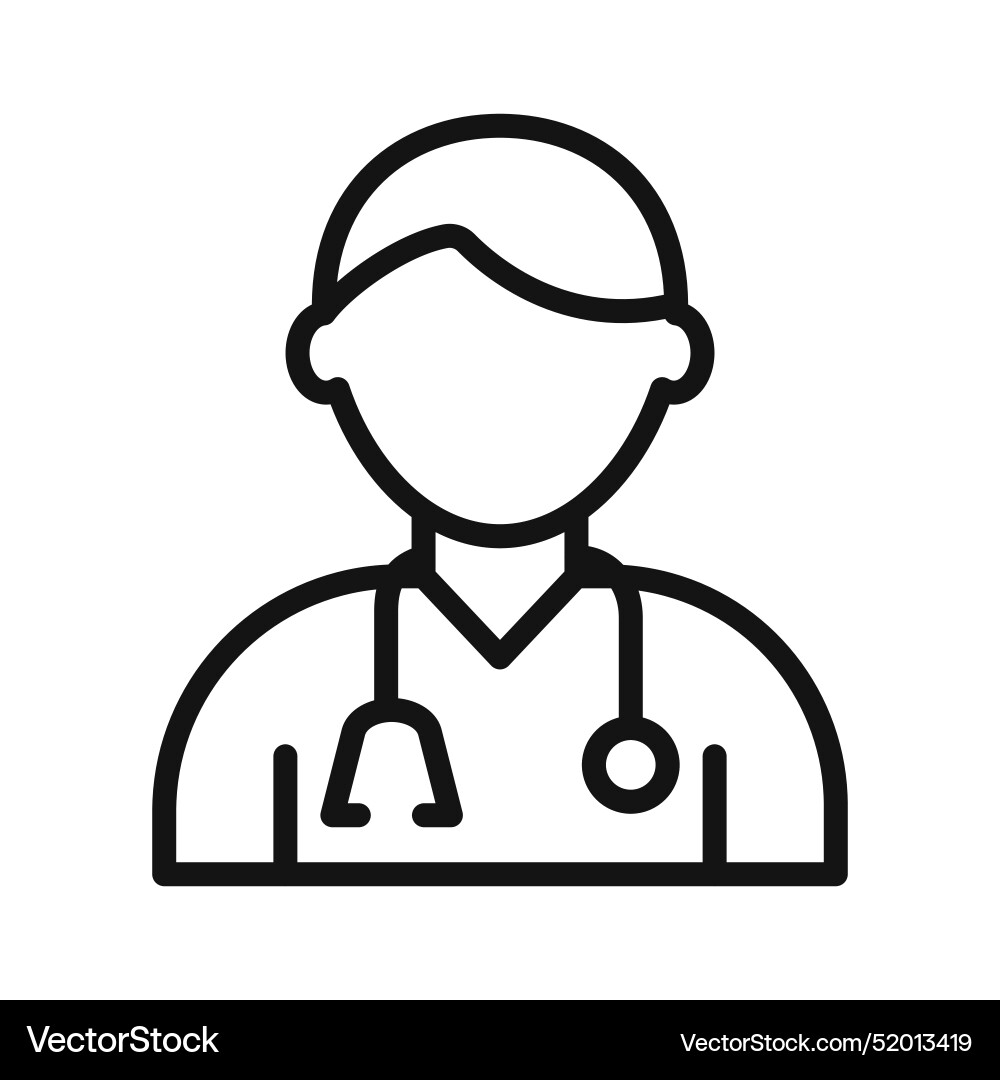 Doctor icon black line art Royalty Free Vector Image