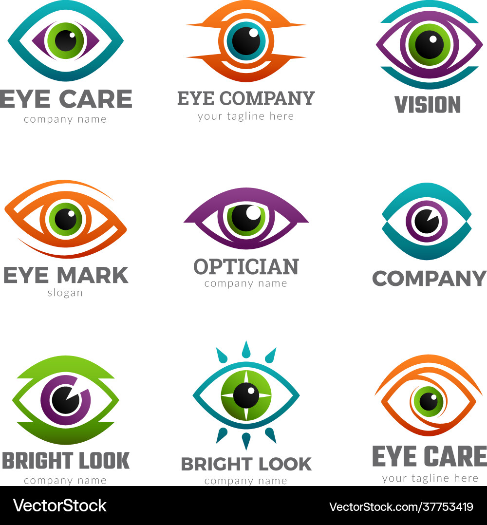 Eyes logo optical symbols for ophthalmology Vector Image