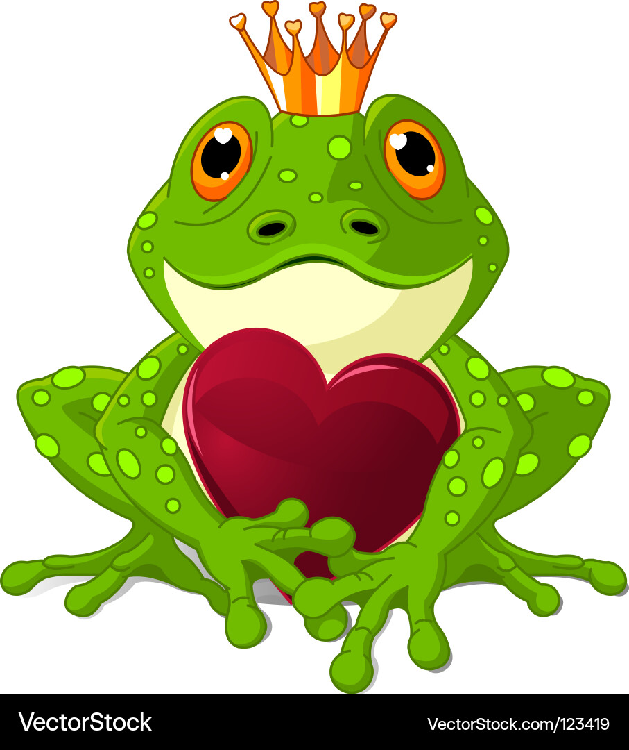 Frog with heart Royalty Free Vector Image - VectorStock