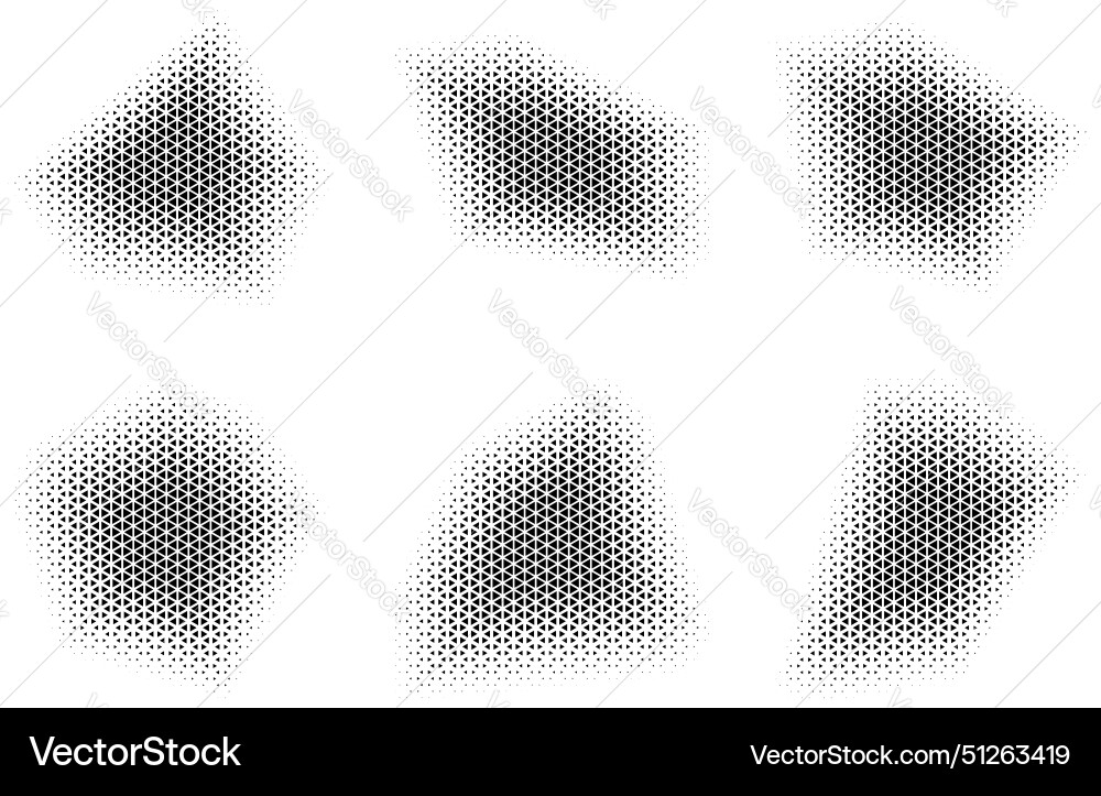 Halftone triangle pattern reprographic technique Vector Image