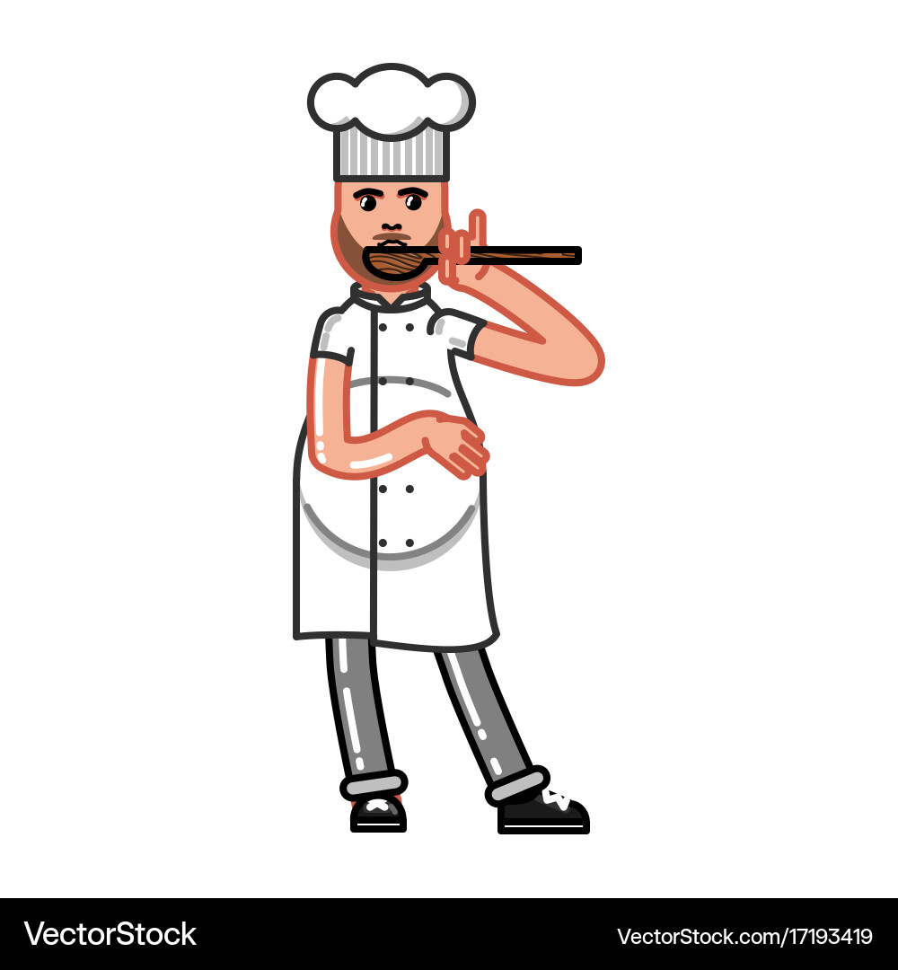 Hand sketch chef Royalty Free Vector Image - VectorStock