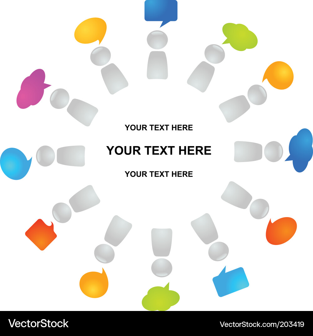 Human figures with dialog bubbles Royalty Free Vector Image