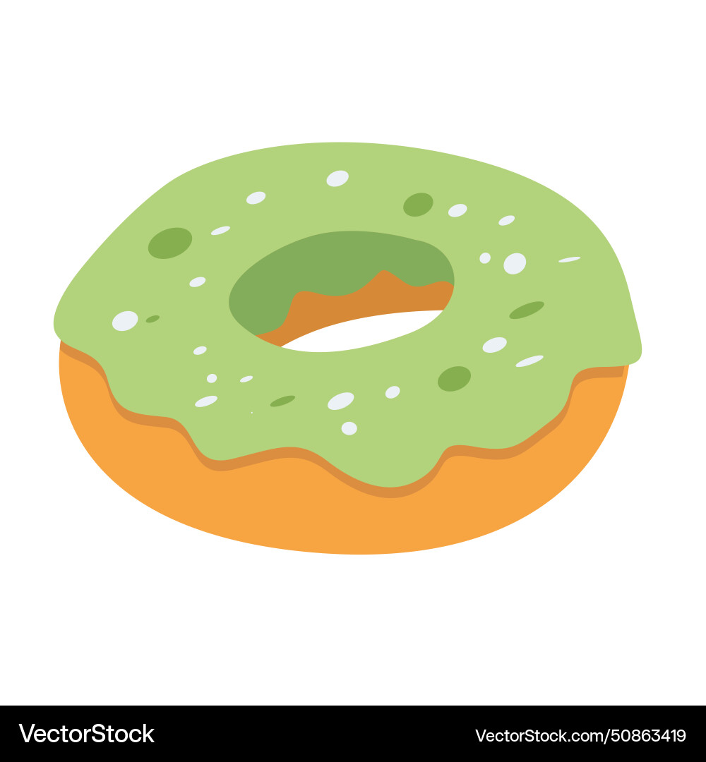 Matcha donut Royalty Free Vector Image - VectorStock