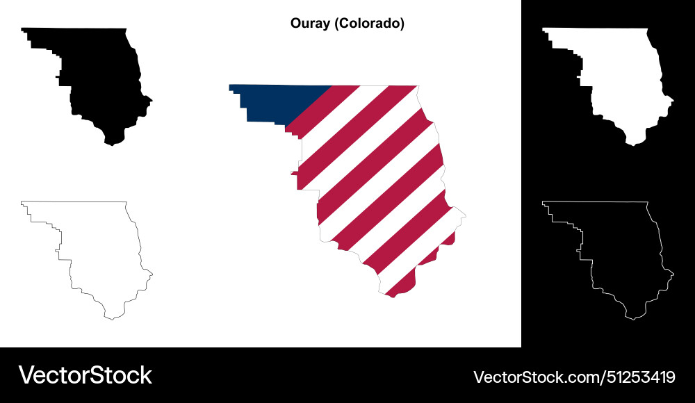 Ouray outline map Royalty Free Vector Image - VectorStock
