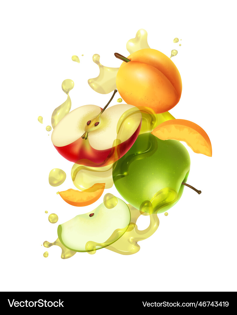 Realistic apple juice Royalty Free Vector Image