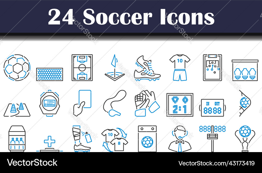 Soccer icon set Royalty Free Vector Image - VectorStock