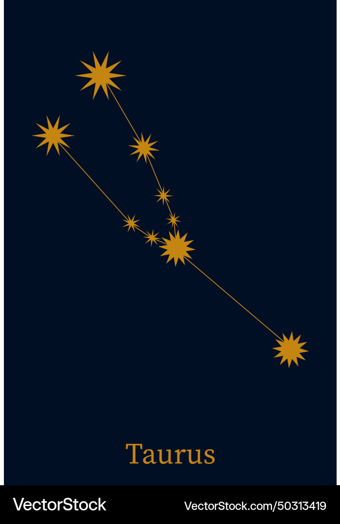 Taurus zodiac constellation astronomical symbol Vector Image