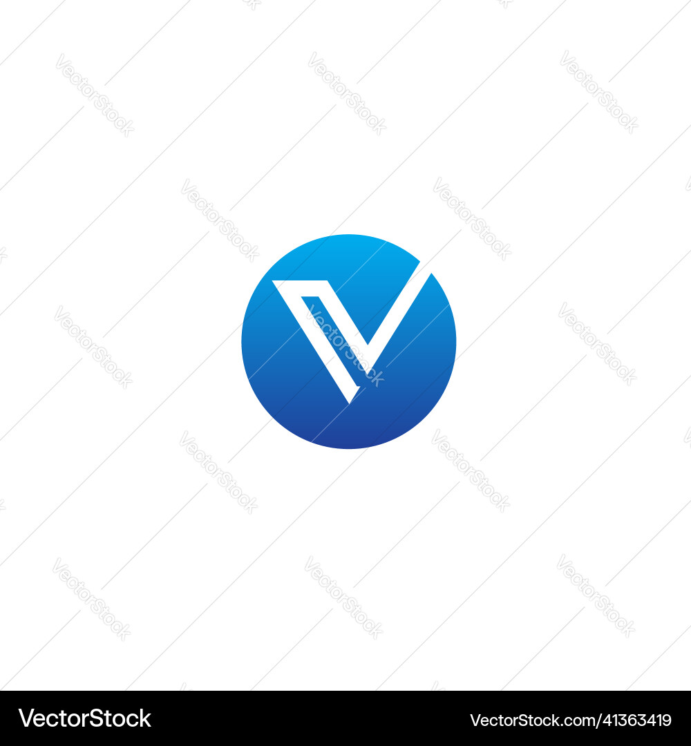 V initial round logo – Royalty-Free Vector | VectorStock