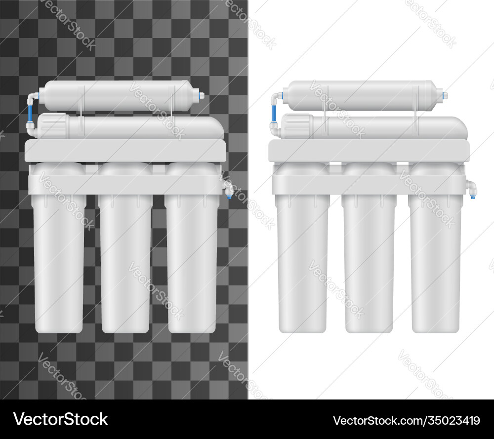 Water filter with membrane cartridge mockup Vector Image