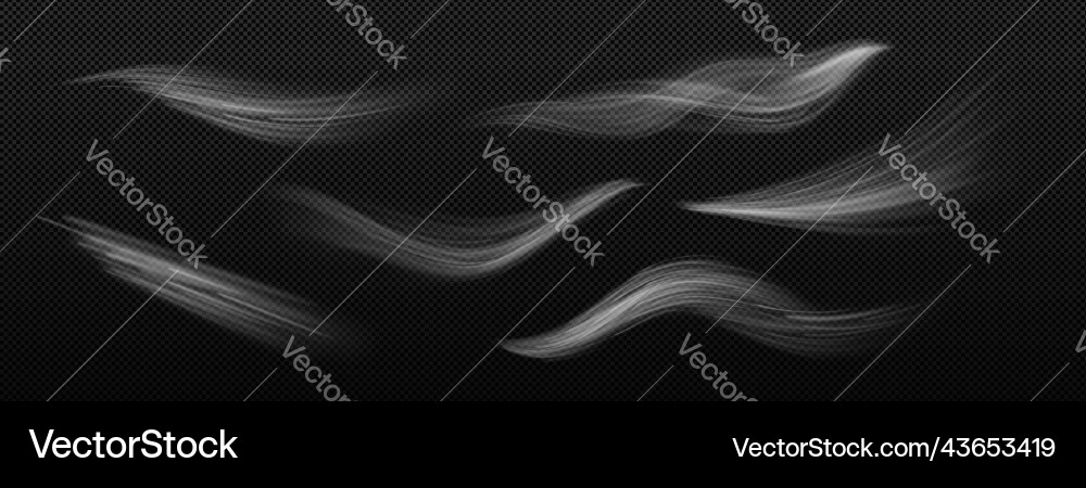 Wind white smoke or cold air motion effect Vector Image