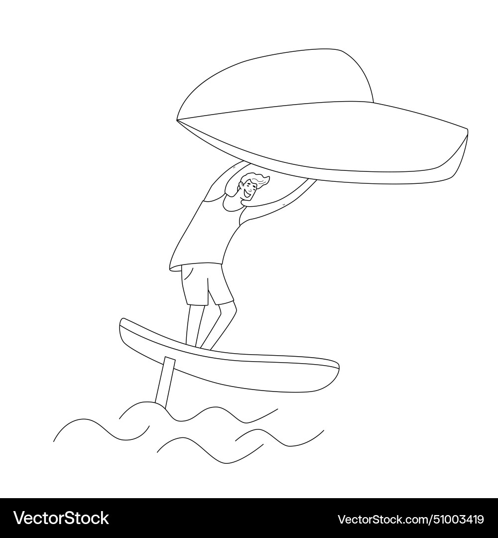 Wing foiling sport Royalty Free Vector Image - VectorStock